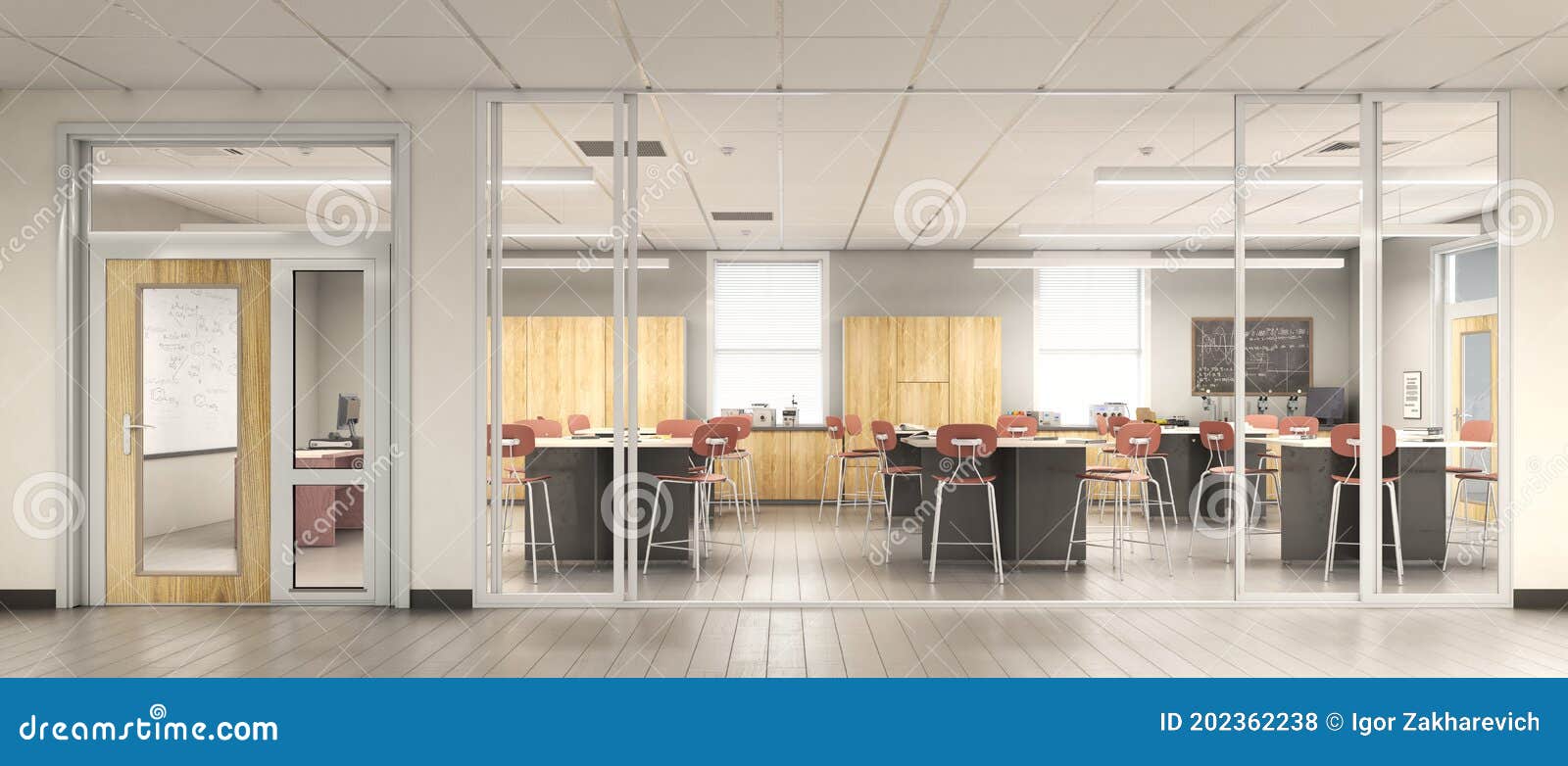 Modern Classroom . High School Stock Illustration - Illustration of ...