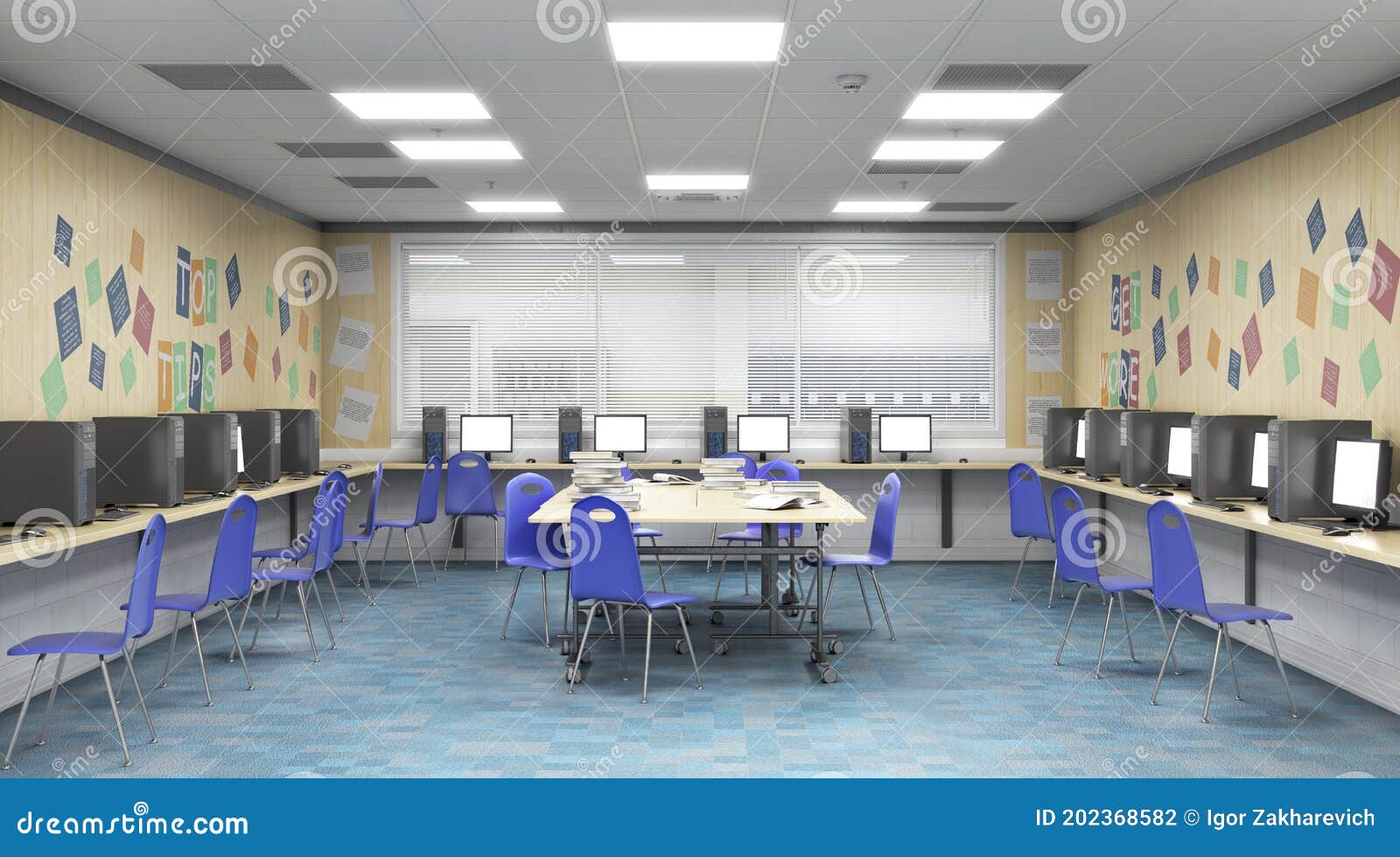 Modern Classroom . High School Stock Illustration - Illustration of ...