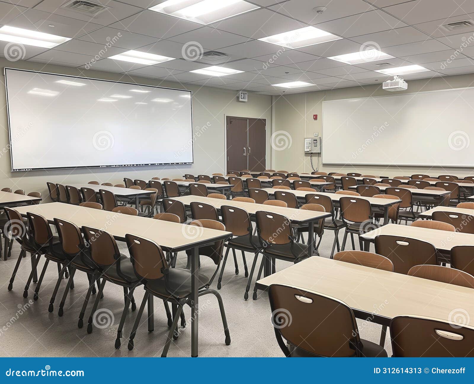 Modern Classroom Interior stock image. Image of design - 312614313