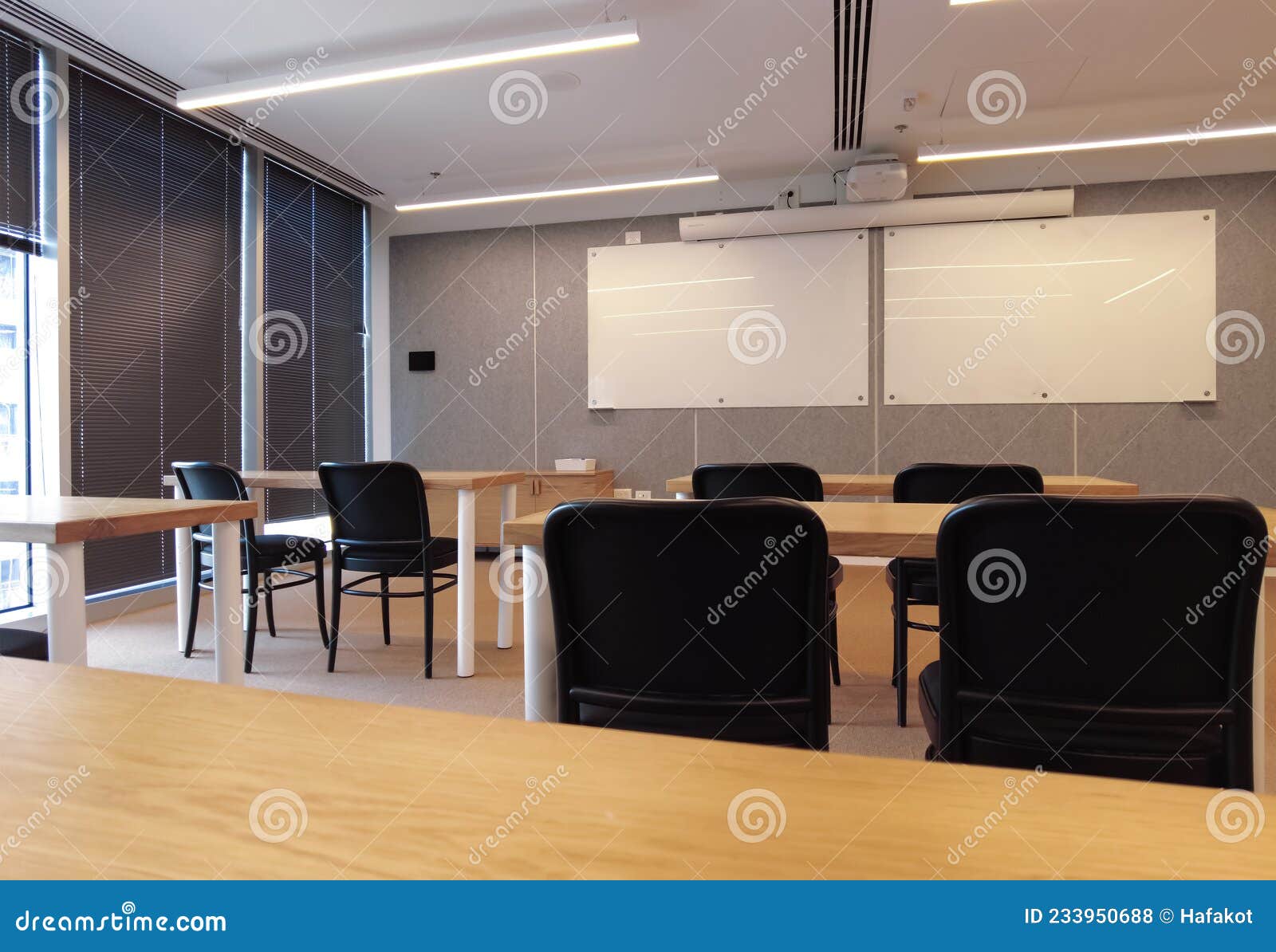 Modern Classroom with Minimal Design Stock Photo - Image of desk ...