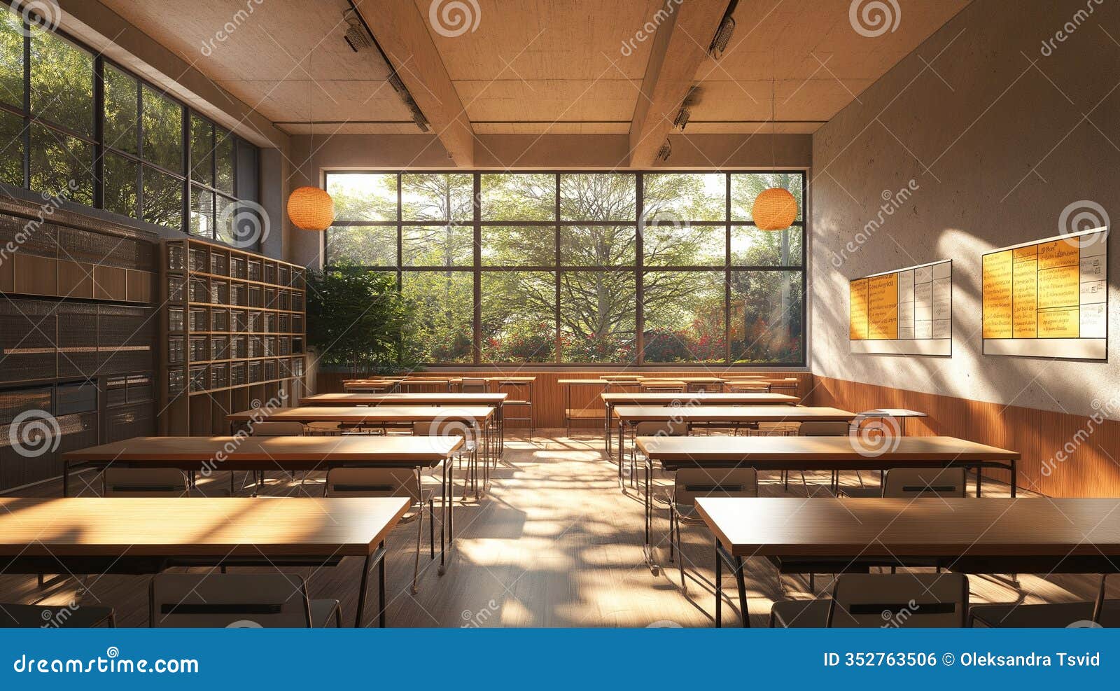 Modern Classroom for Students, Learning Room Stock Photo - Image of ...