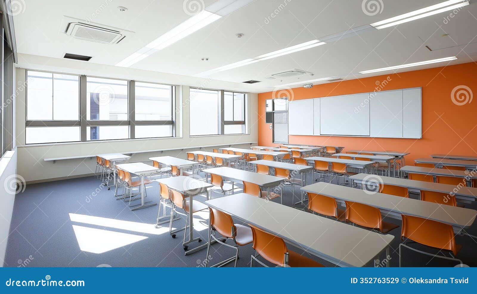 Modern Classroom for Students, Learning Room Stock Image - Image of ...