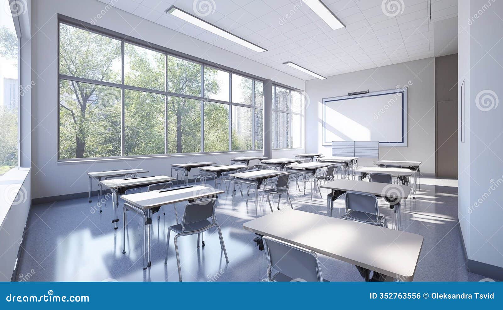 Modern Classroom for Students, Learning Room Stock Photo - Image of ...