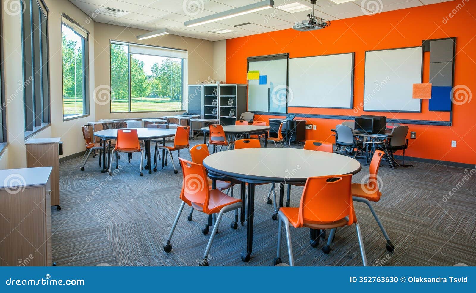 Modern Classroom for Students, Learning Room Stock Photo - Image of ...