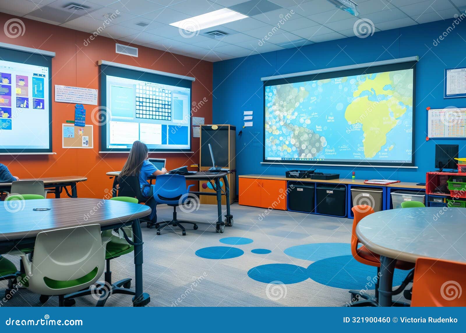 Modern Classroom with Technology Stock Photo - Image of student, tech ...