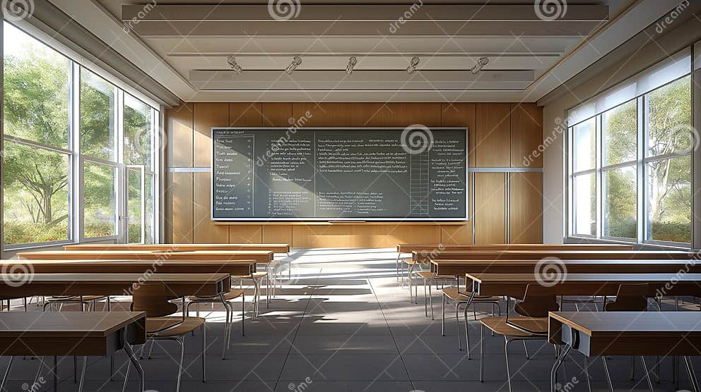 Modern Classroom View of the Blackboards. Back To Shool Consept Stock ...