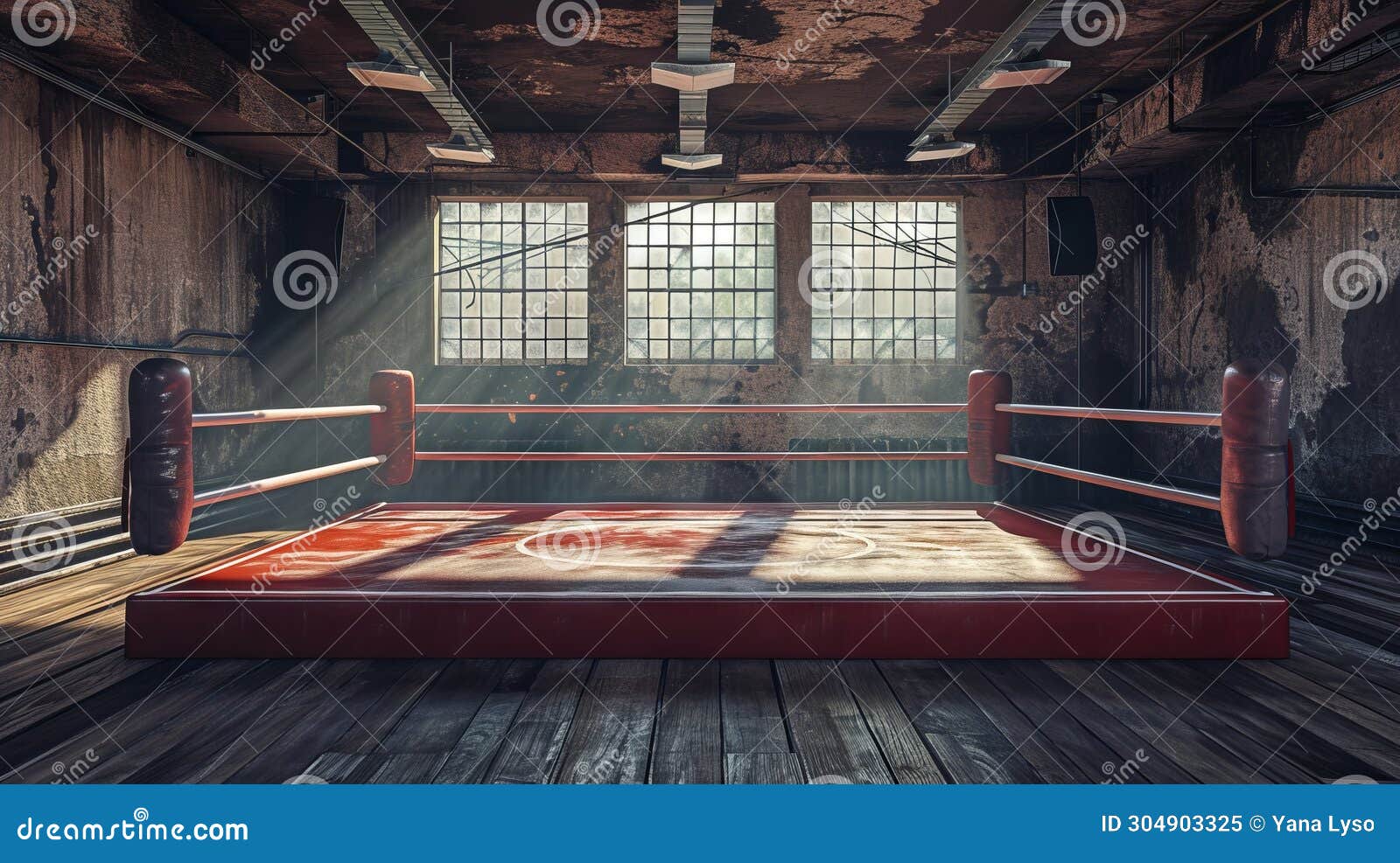 Modern and Clean Boxing Ring. Concept of Sports, Competition, Boxing ...