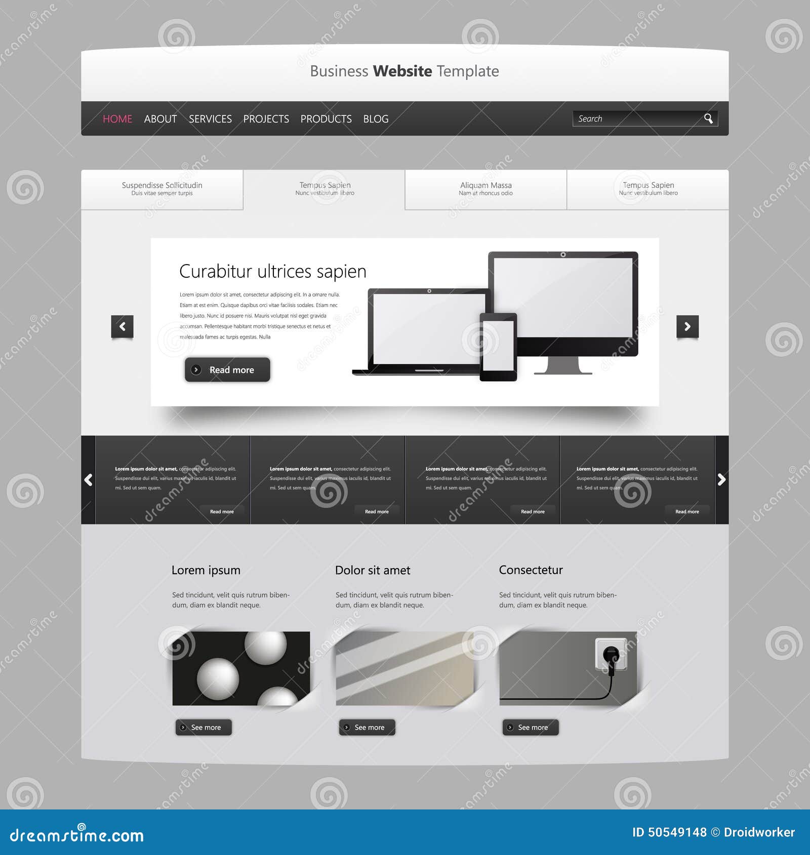 Modern Clean Business Website Template. Vector Eps 10 Stock Vector ...