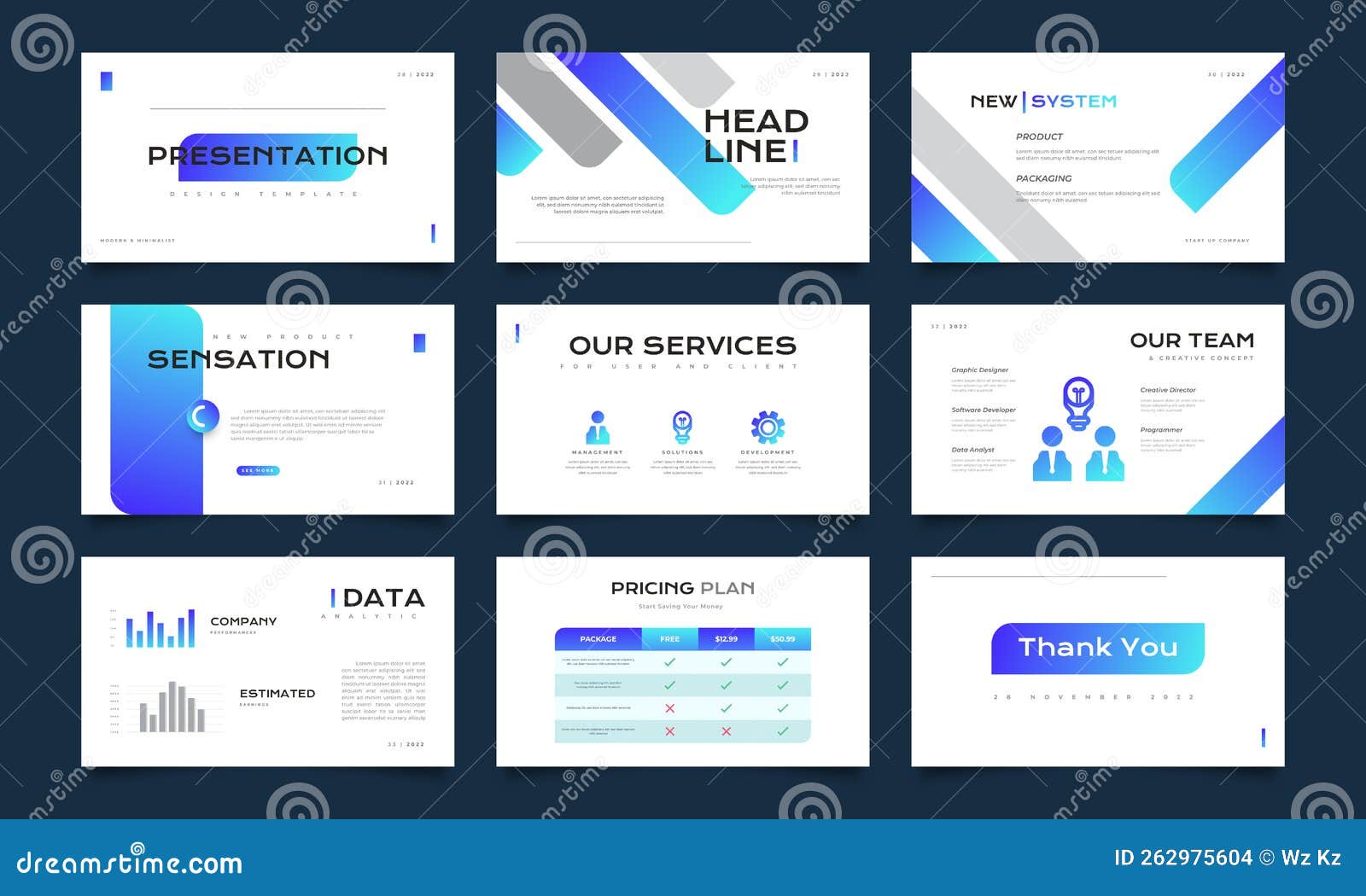 Modern and Clean Presentation Template Design with Infographic Elements ...