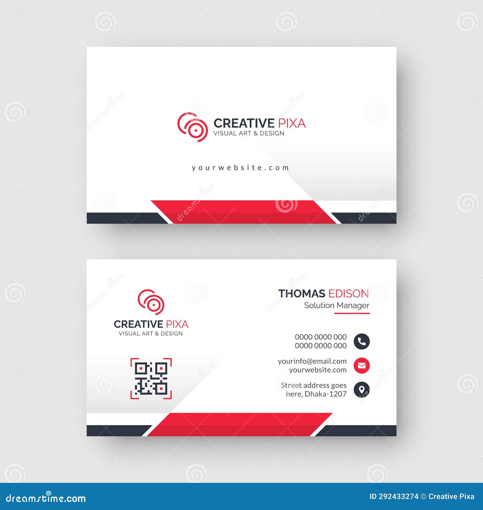 Modern and Clean Professional Business Card Template Stock Illustration ...