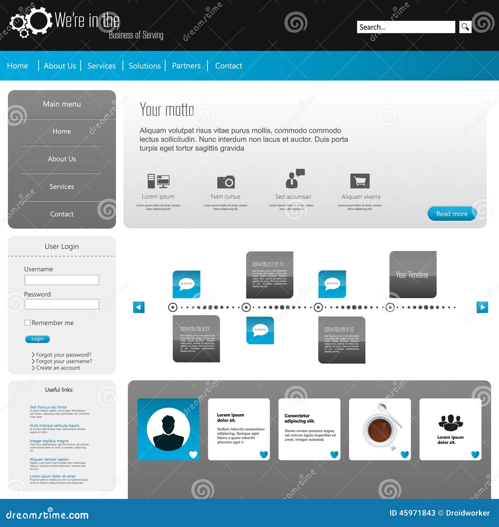 Modern Clean Website Template Stock Vector - Illustration of browse ...