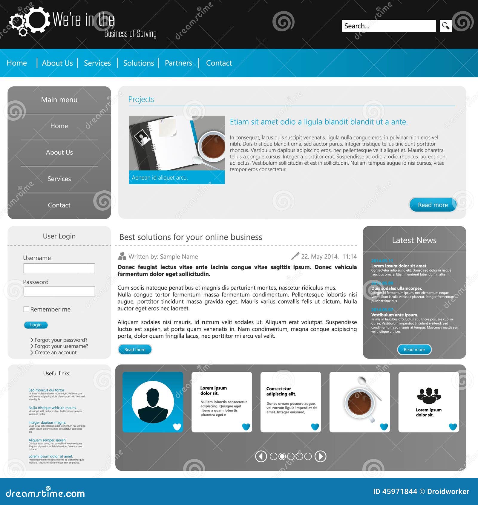 Modern Clean Website Template Stock Vector - Illustration of design ...