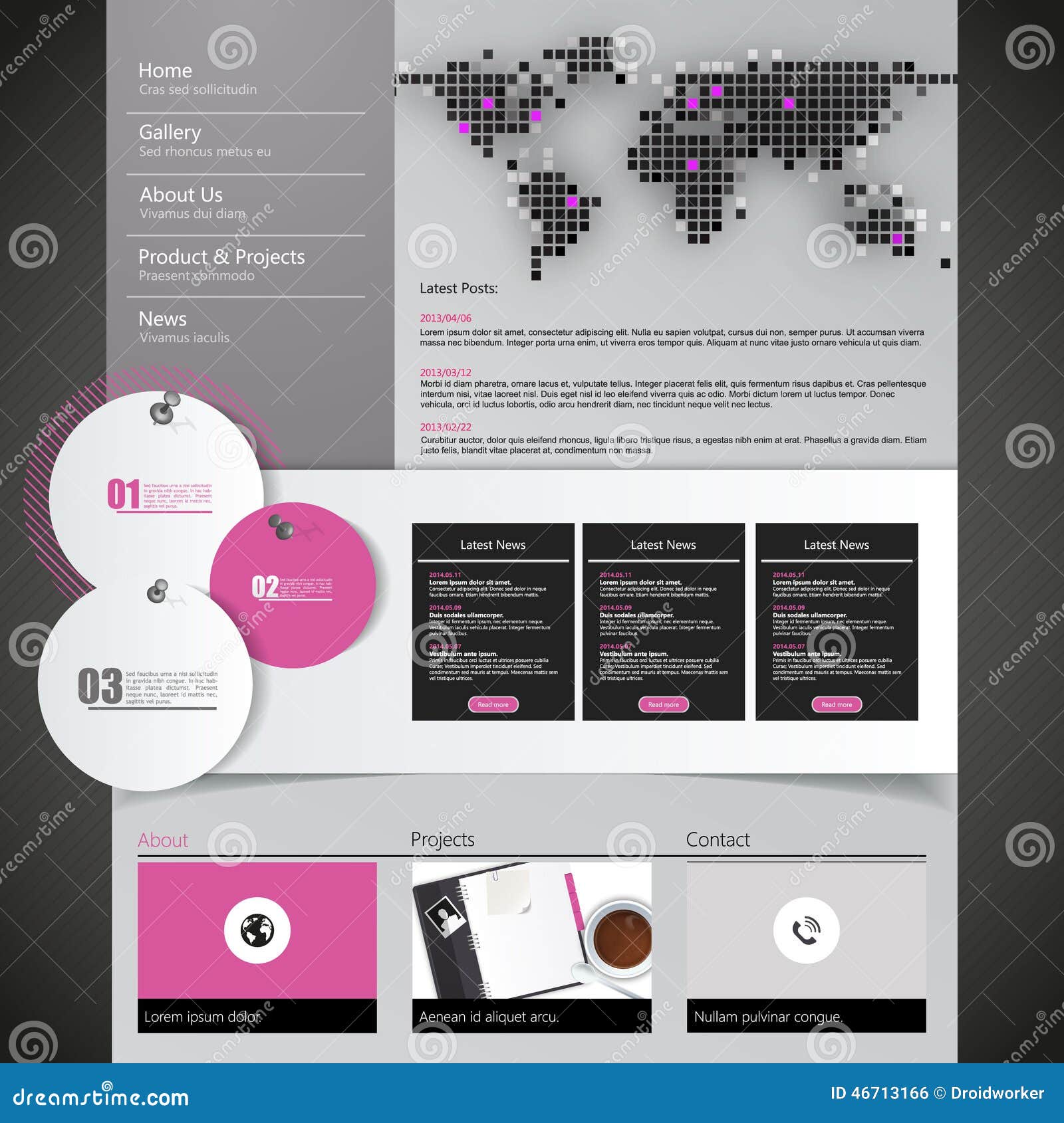 Modern Clean Website Template Stock Illustration - Illustration of ...