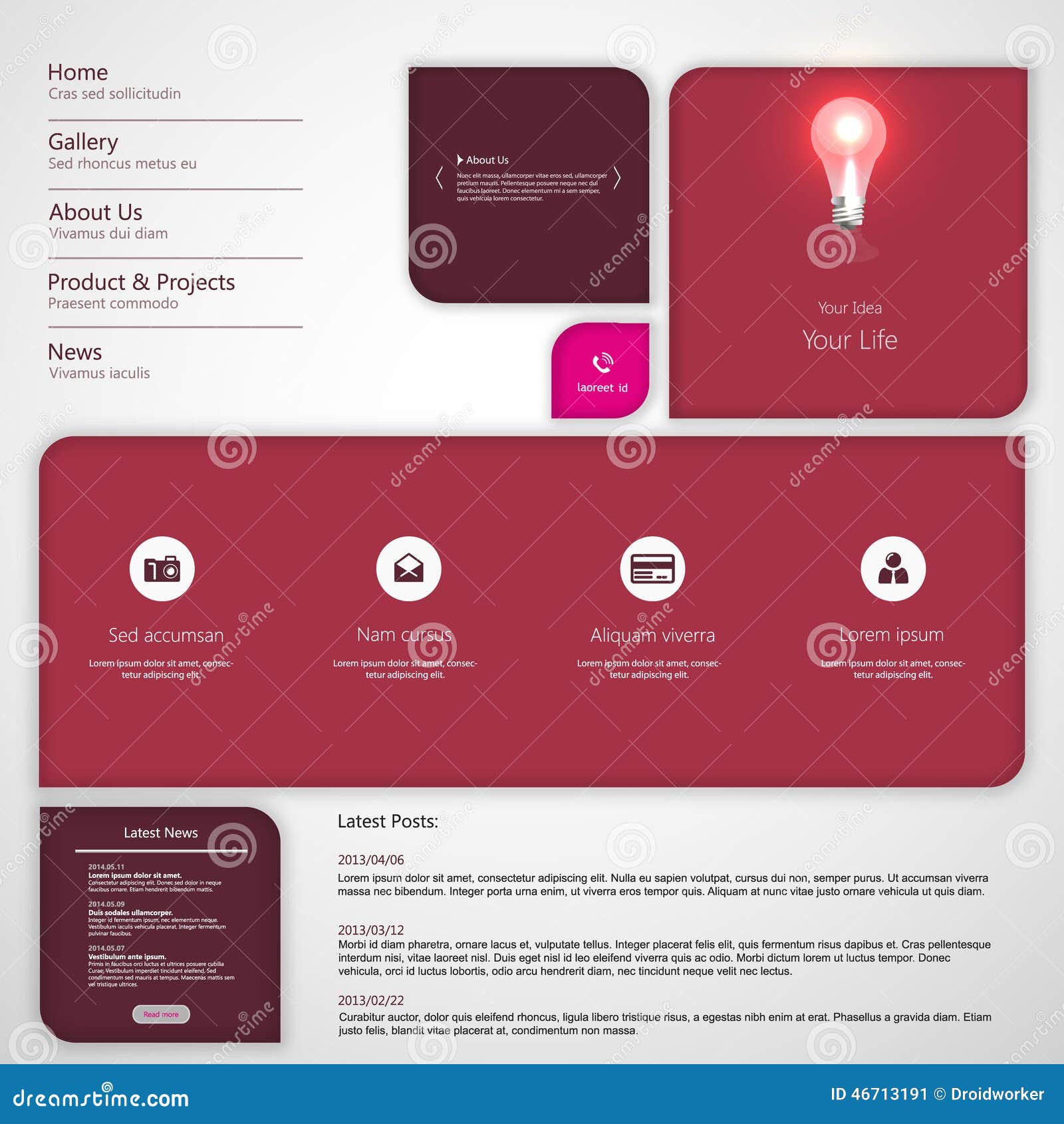 Modern Clean Website Template Stock Vector - Illustration of eps10 ...