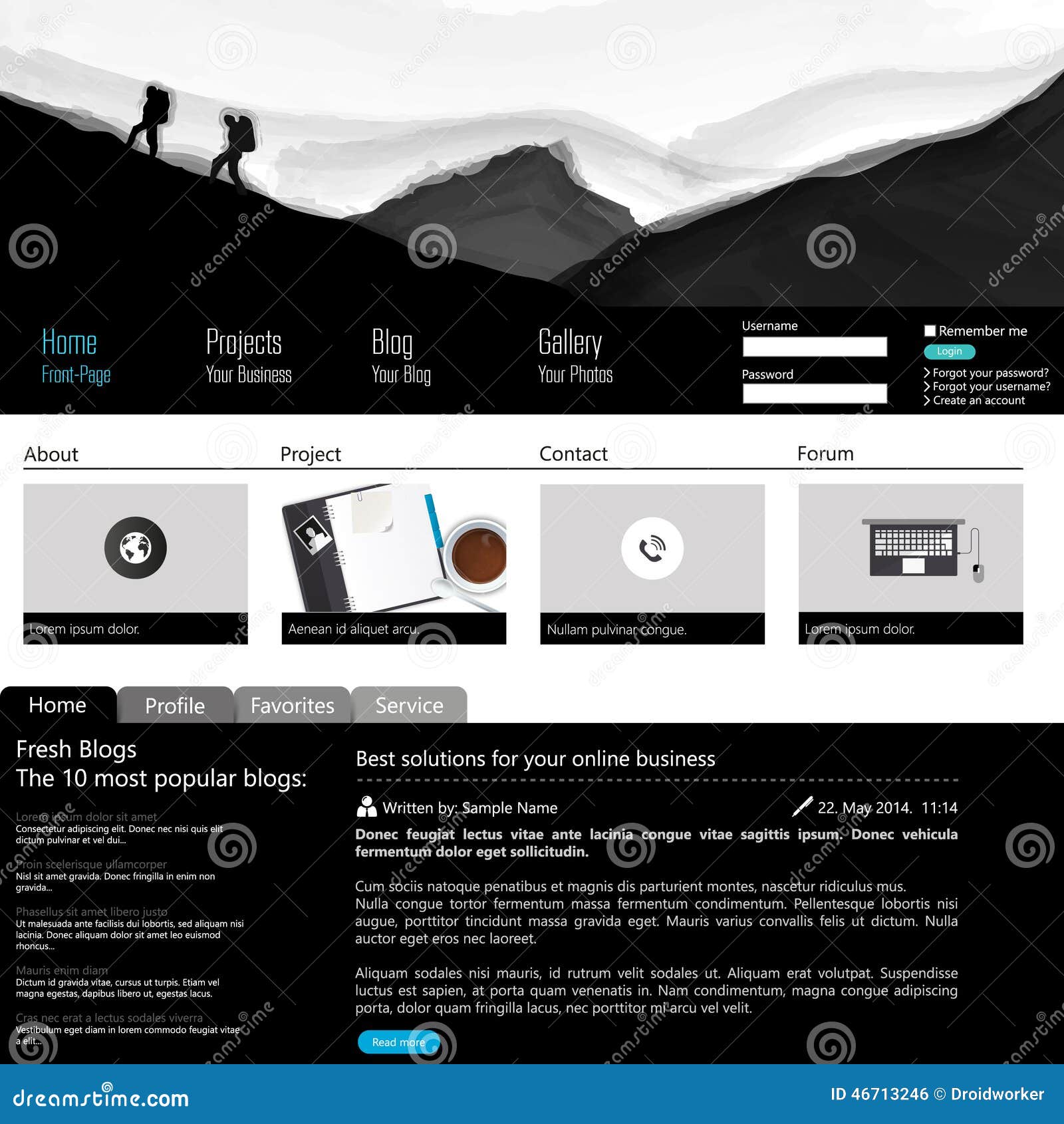 Modern Clean Website Template Stock Vector - Illustration of business ...