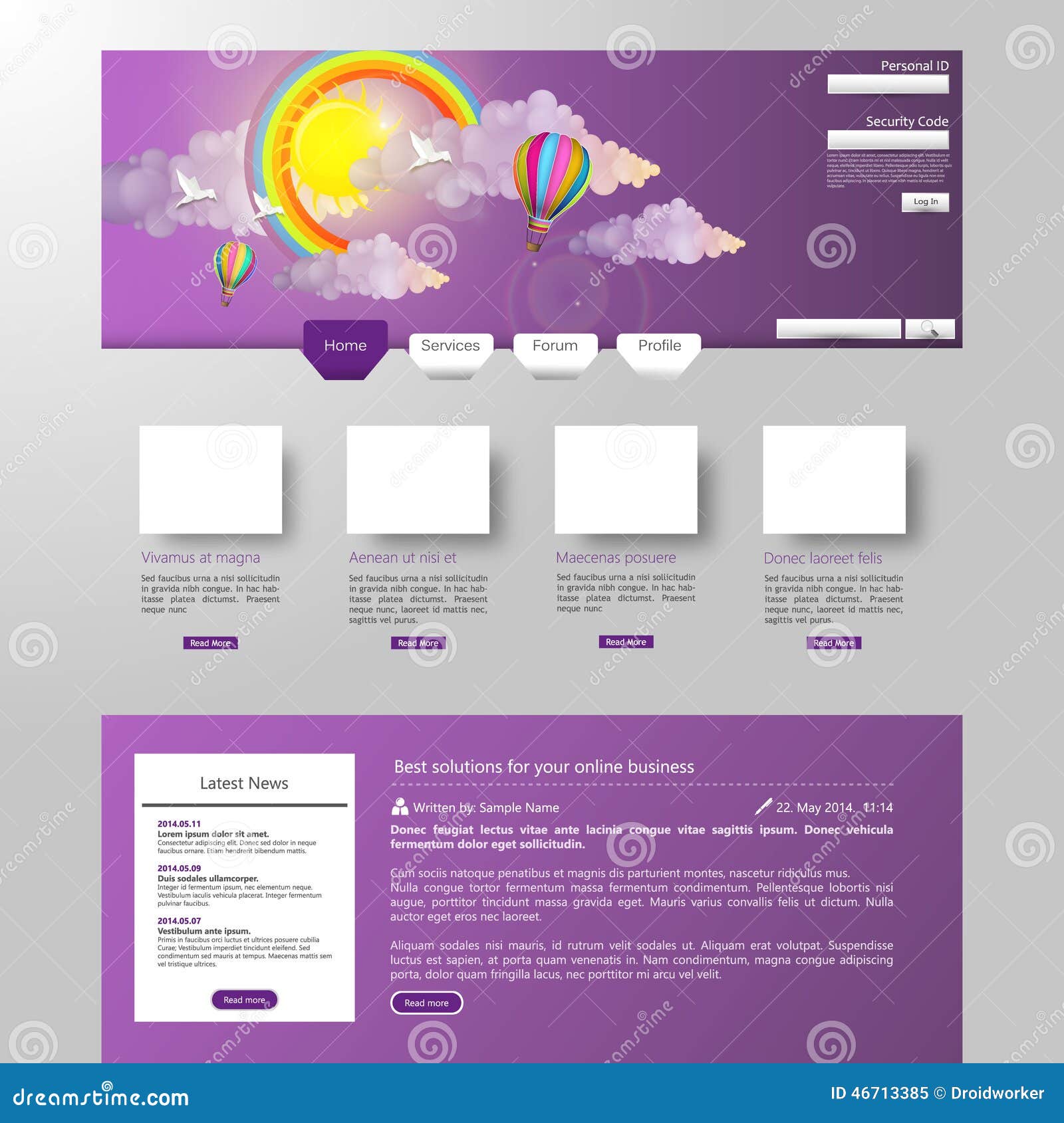 Modern Clean Website Template Stock Vector - Illustration of ...