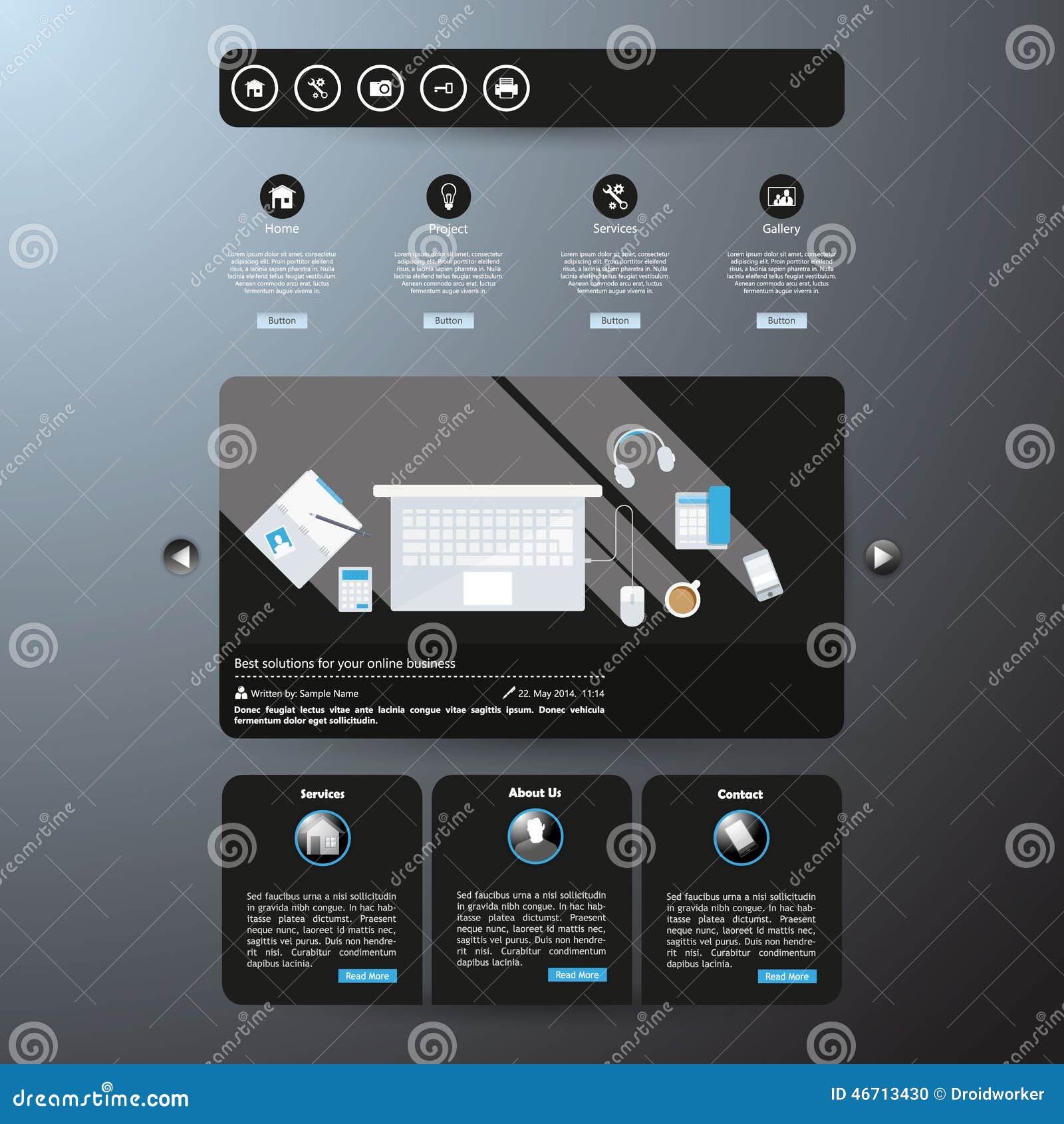 Modern Clean Website Template Stock Vector - Illustration of futuristic ...