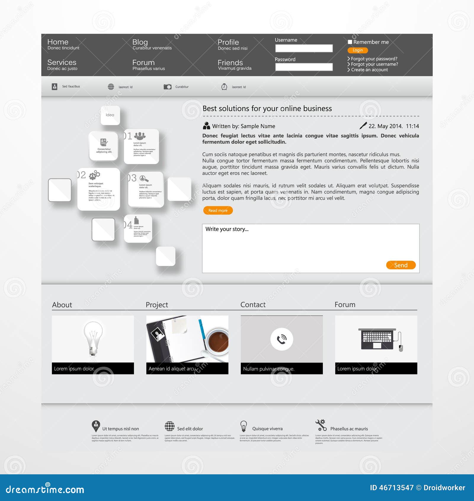 Modern Clean Website Template Stock Vector - Illustration of color ...