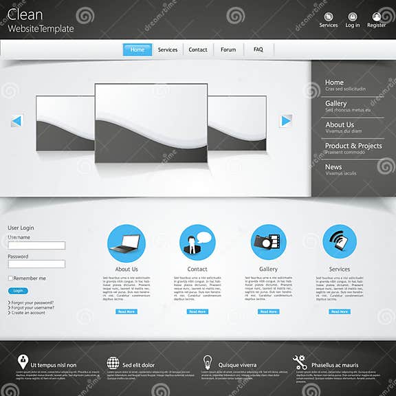 Modern Clean Website Template Stock Vector - Illustration of internet ...