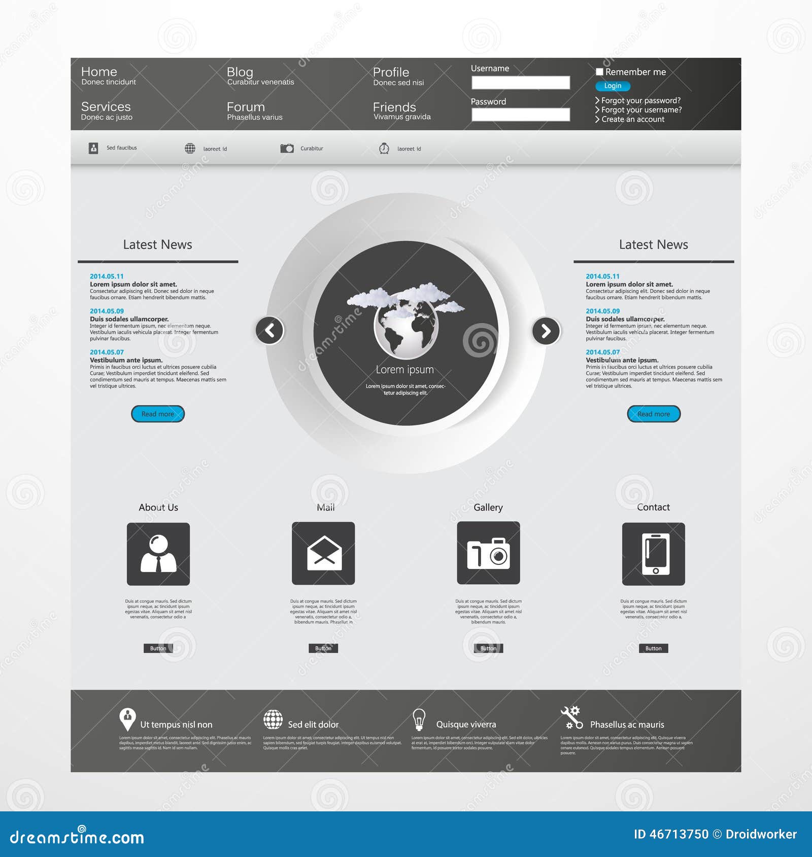 Modern Clean Website Template Stock Vector - Illustration of connection ...