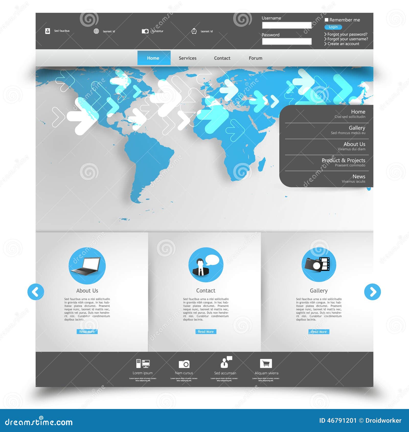 Modern Clean Website Template Stock Vector - Illustration of browse ...