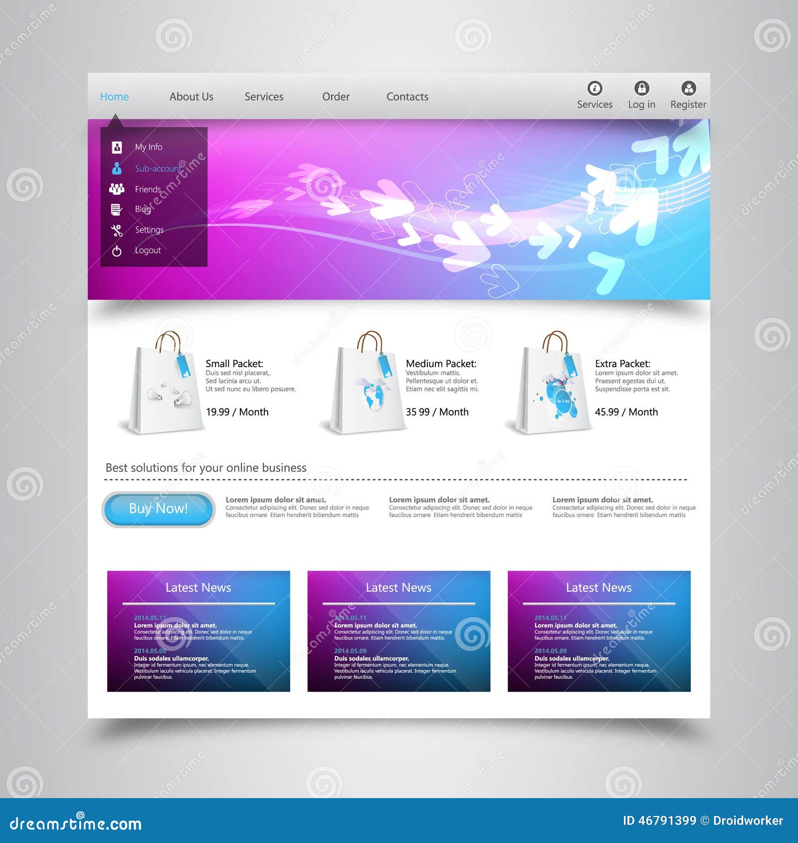 Modern Clean Website Template Stock Vector - Illustration of browse ...