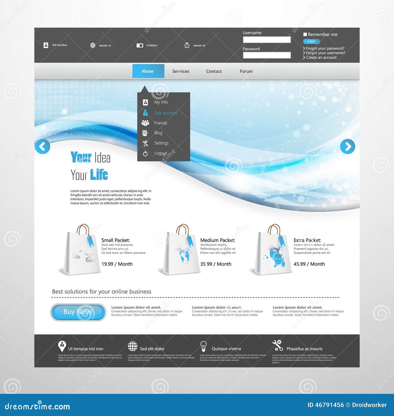 Modern Clean Website Template Stock Illustration - Illustration of ...