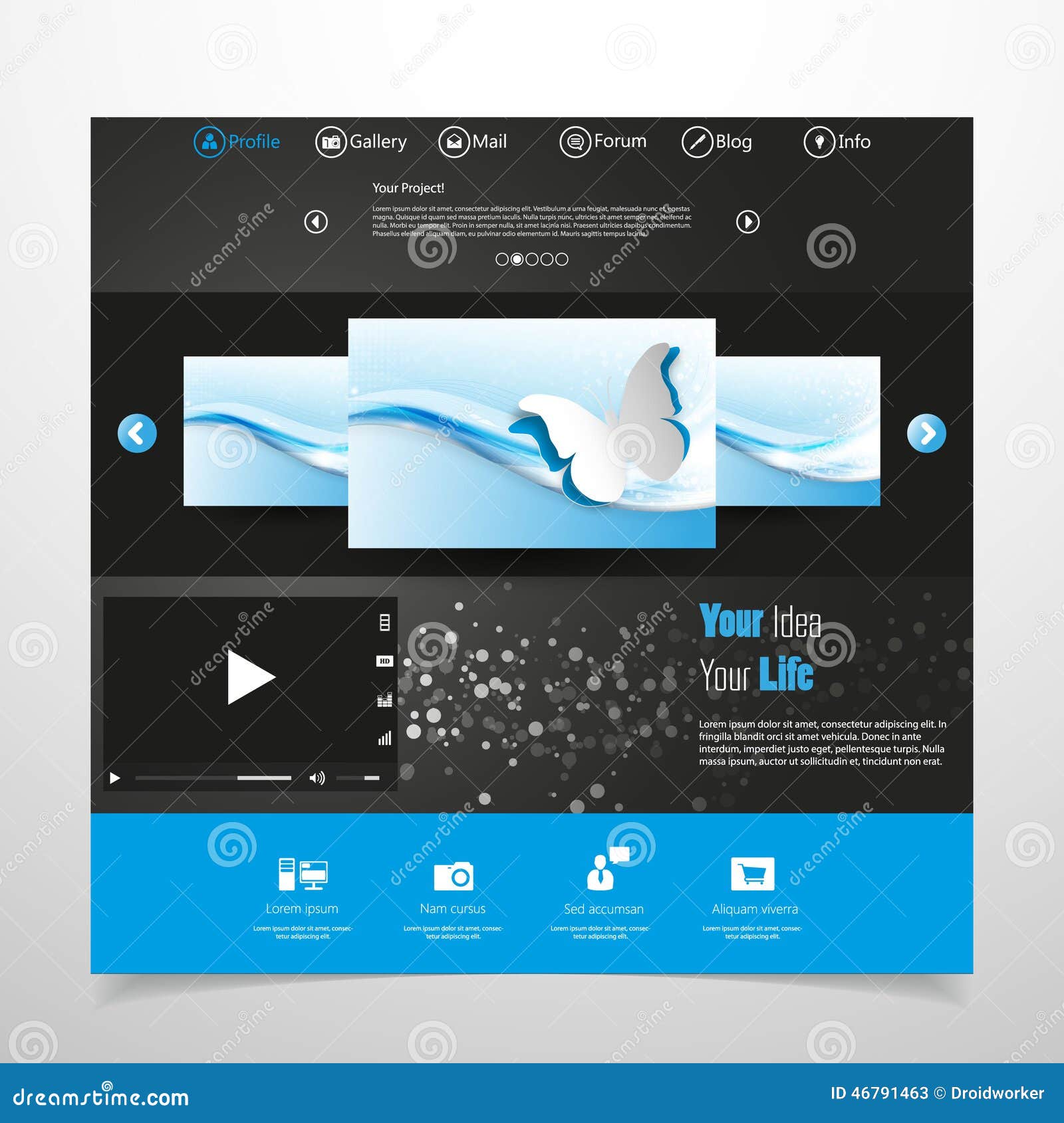 Modern Clean Website Template Stock Vector - Illustration of abstract ...