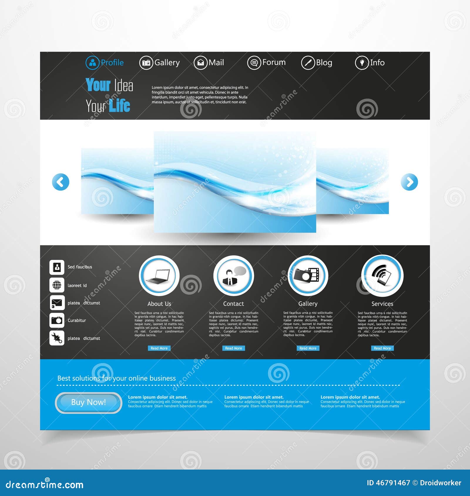 Modern Clean Website Template Stock Vector - Illustration of abstract ...