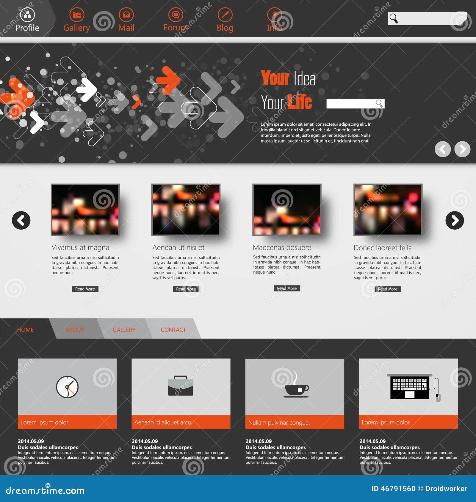 Modern Clean Website Template Stock Vector - Illustration of business ...