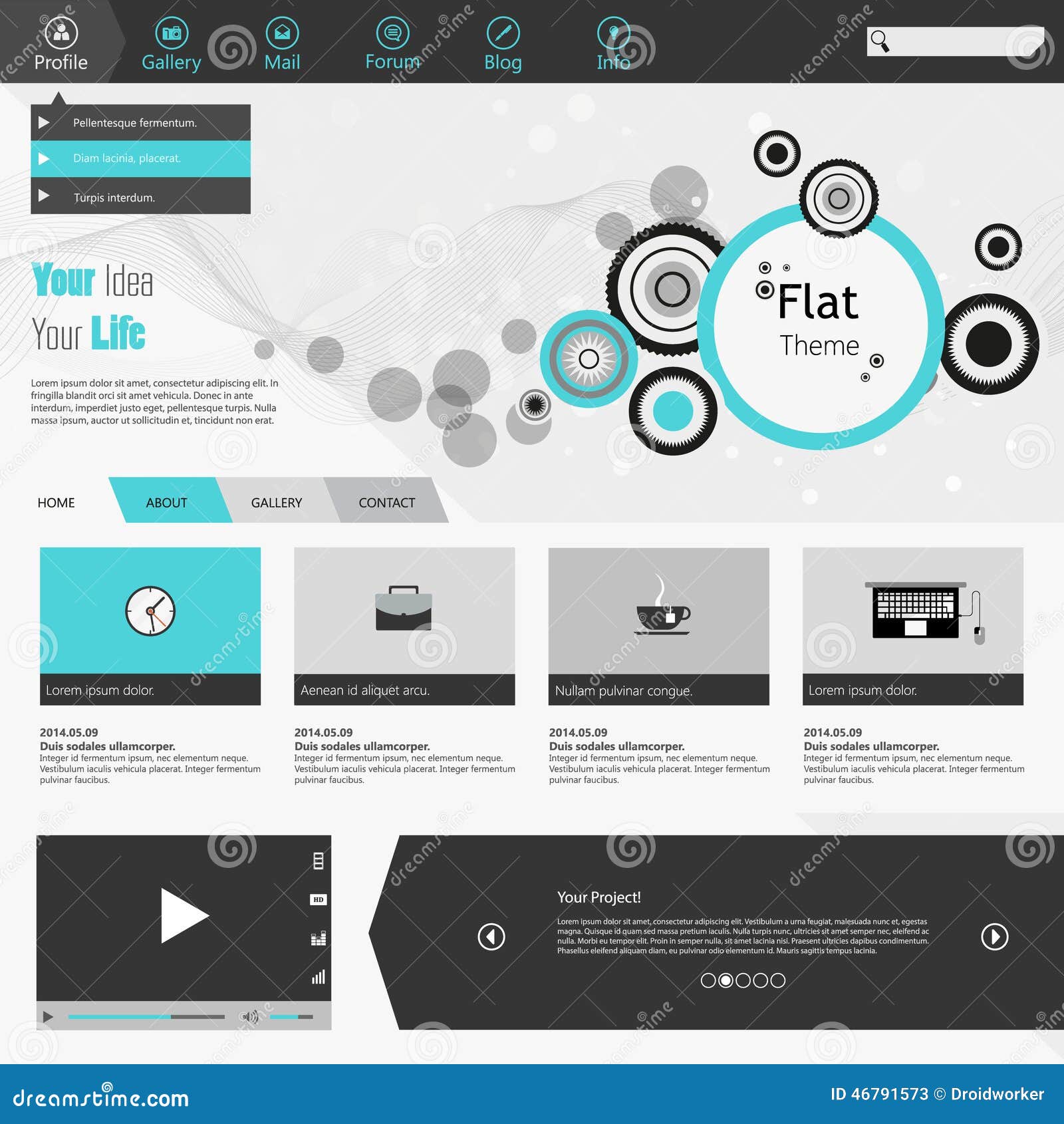 Modern Clean Website Template Stock Vector - Illustration of internet ...