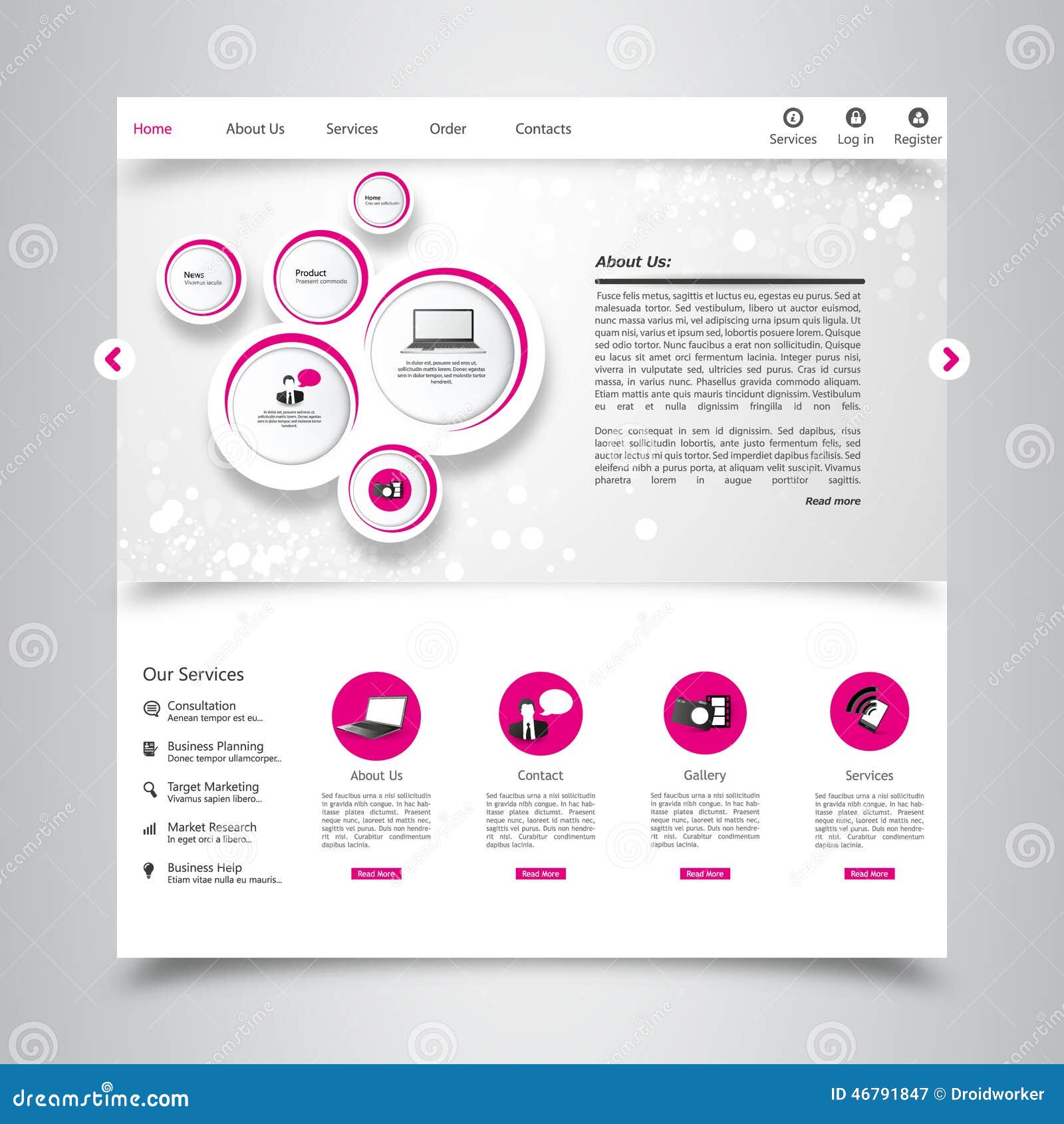 Modern Clean Website Template Stock Vector - Illustration of homepage ...