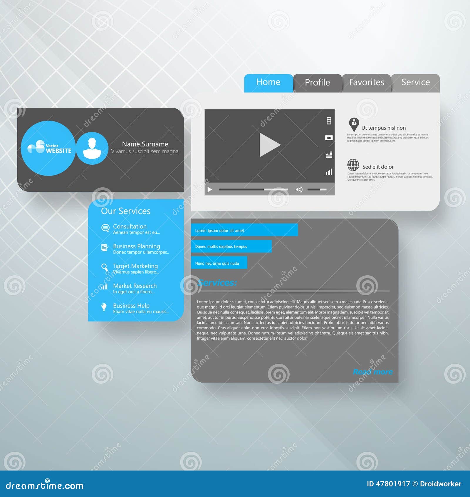 Modern Clean Website Template Stock Illustration - Illustration of ...