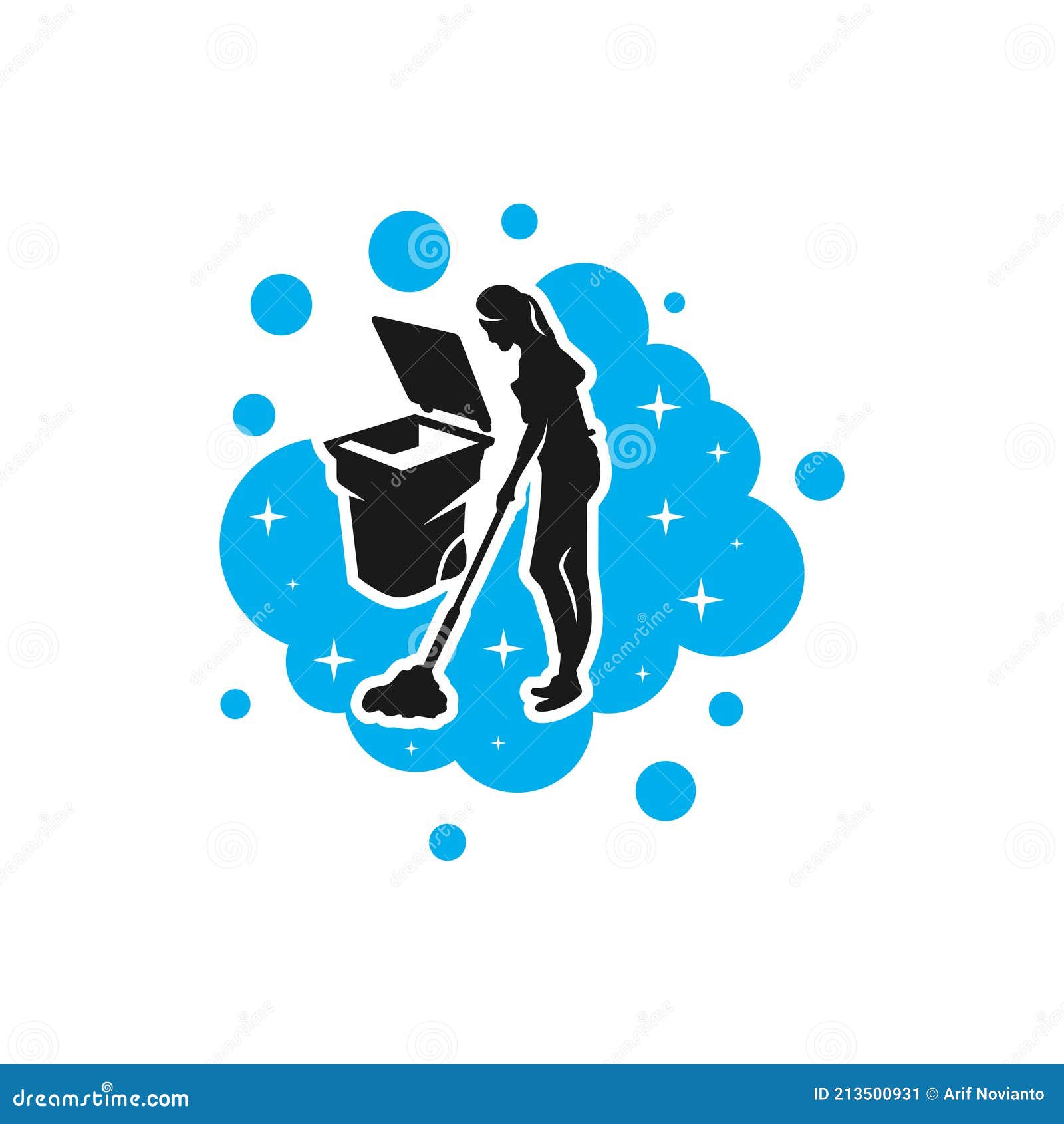 Modern Cleaning Service Ladies Logo Stock Vector - Illustration of ...