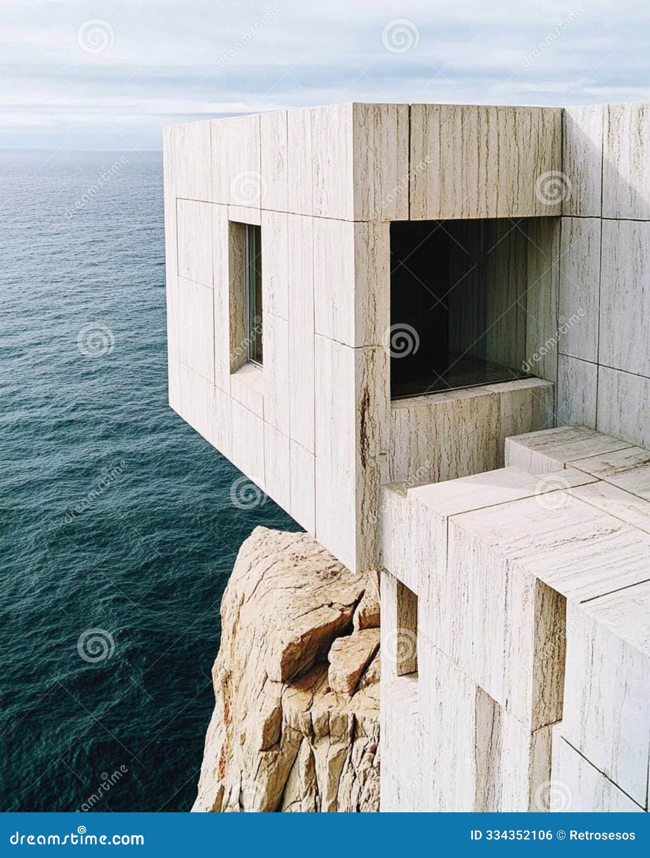 Modern Cliffside Architecture Overlooking the Ocean Stock Photo - Image ...