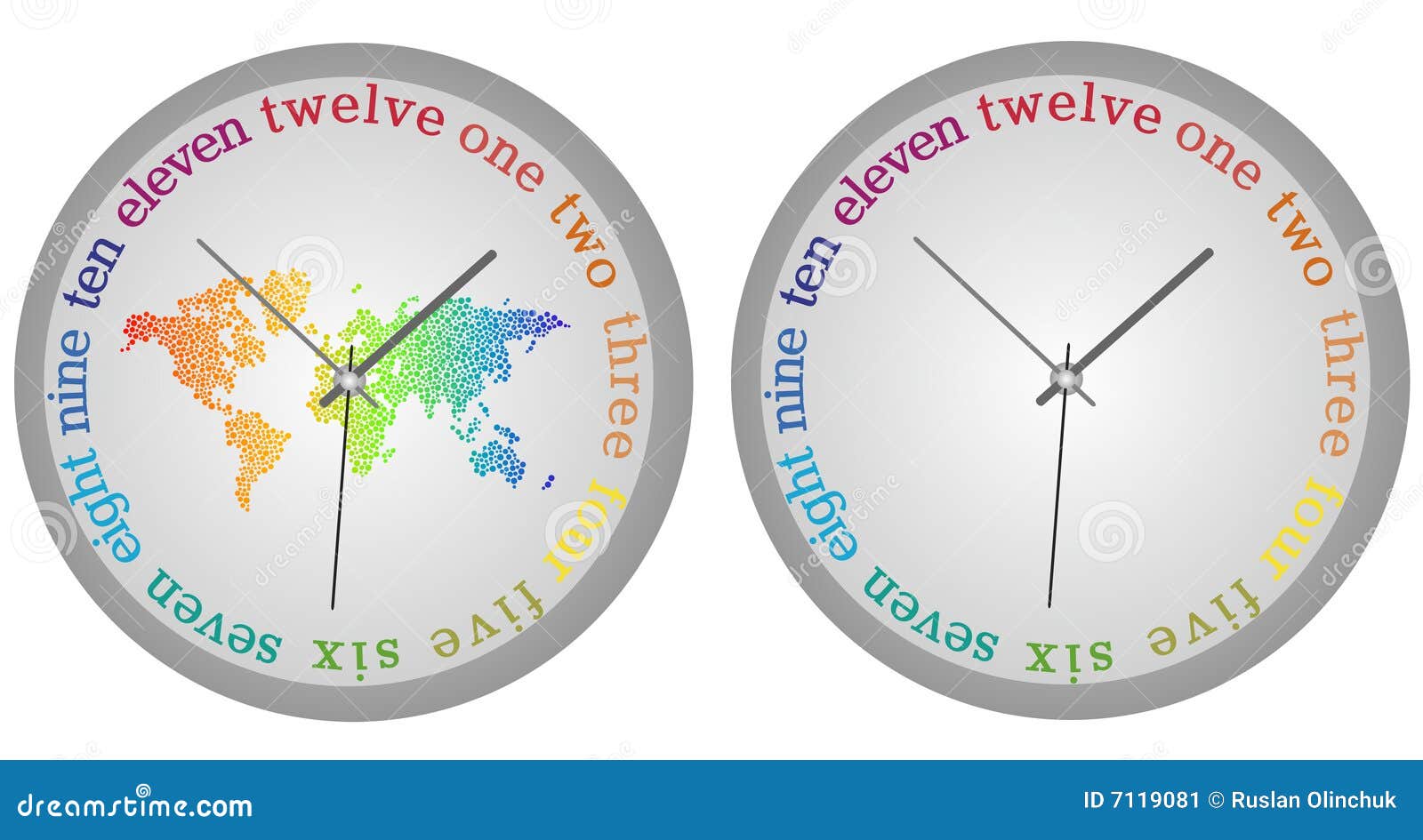 Modern Clock Faces. Minimalist Watch, Round Clocks And Watch Face ...