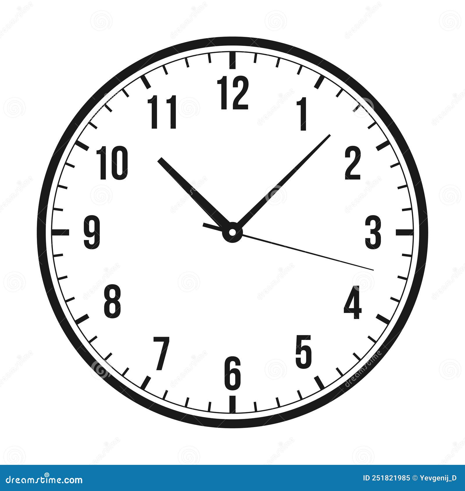 Clock With Arabic Numerals. Simple Clock Isolated On White Background ...