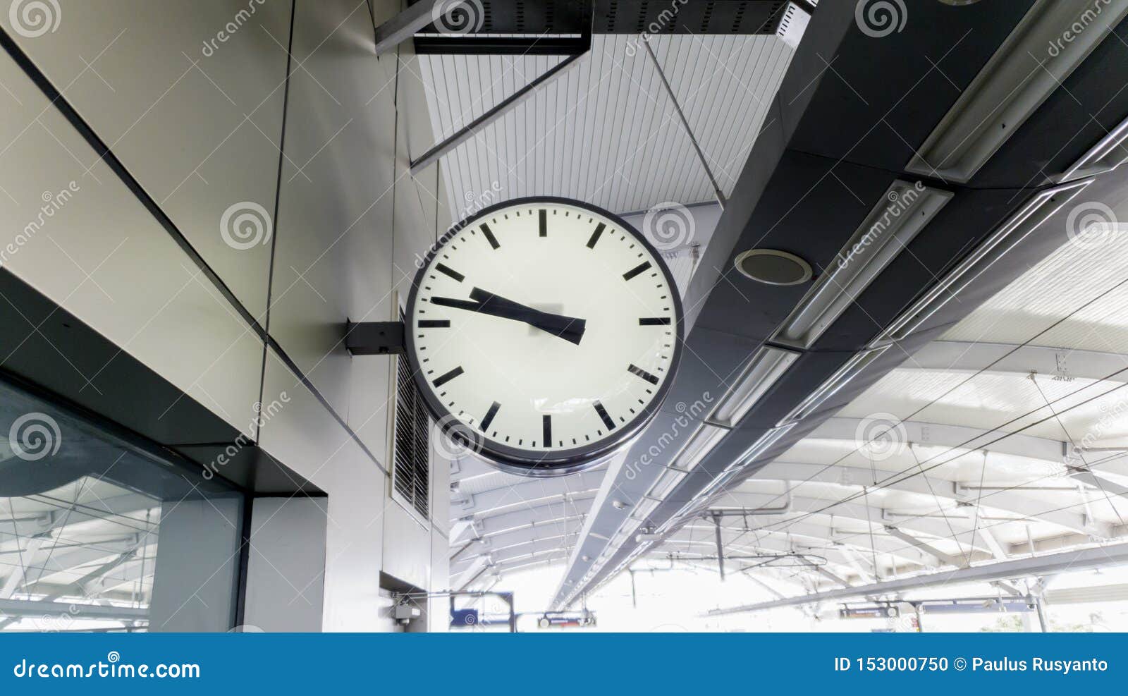 Modern Clock Attached at MRT Station Stock Photo - Image of ...