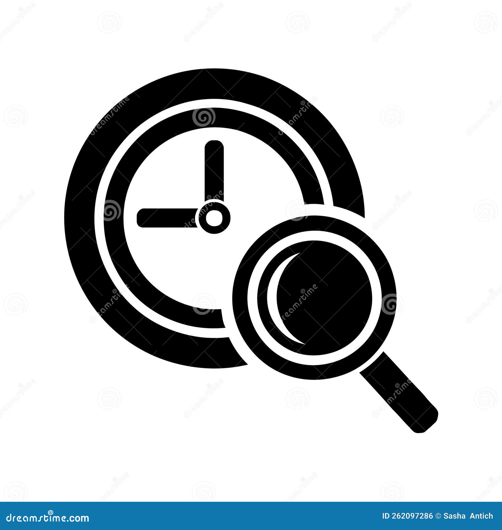 Modern Clock with Hands and Magnifier, Mechanical, Analog or Digital ...