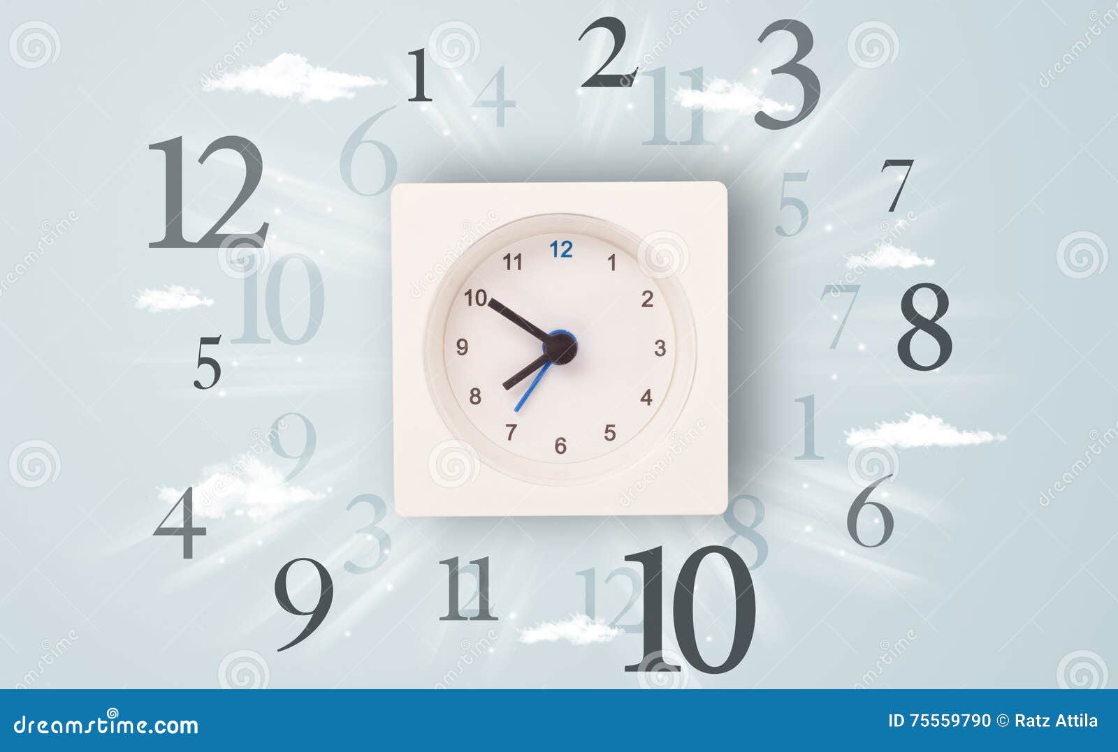 Modern Clock with Numbers on the Side Stock Photo - Image of meter ...