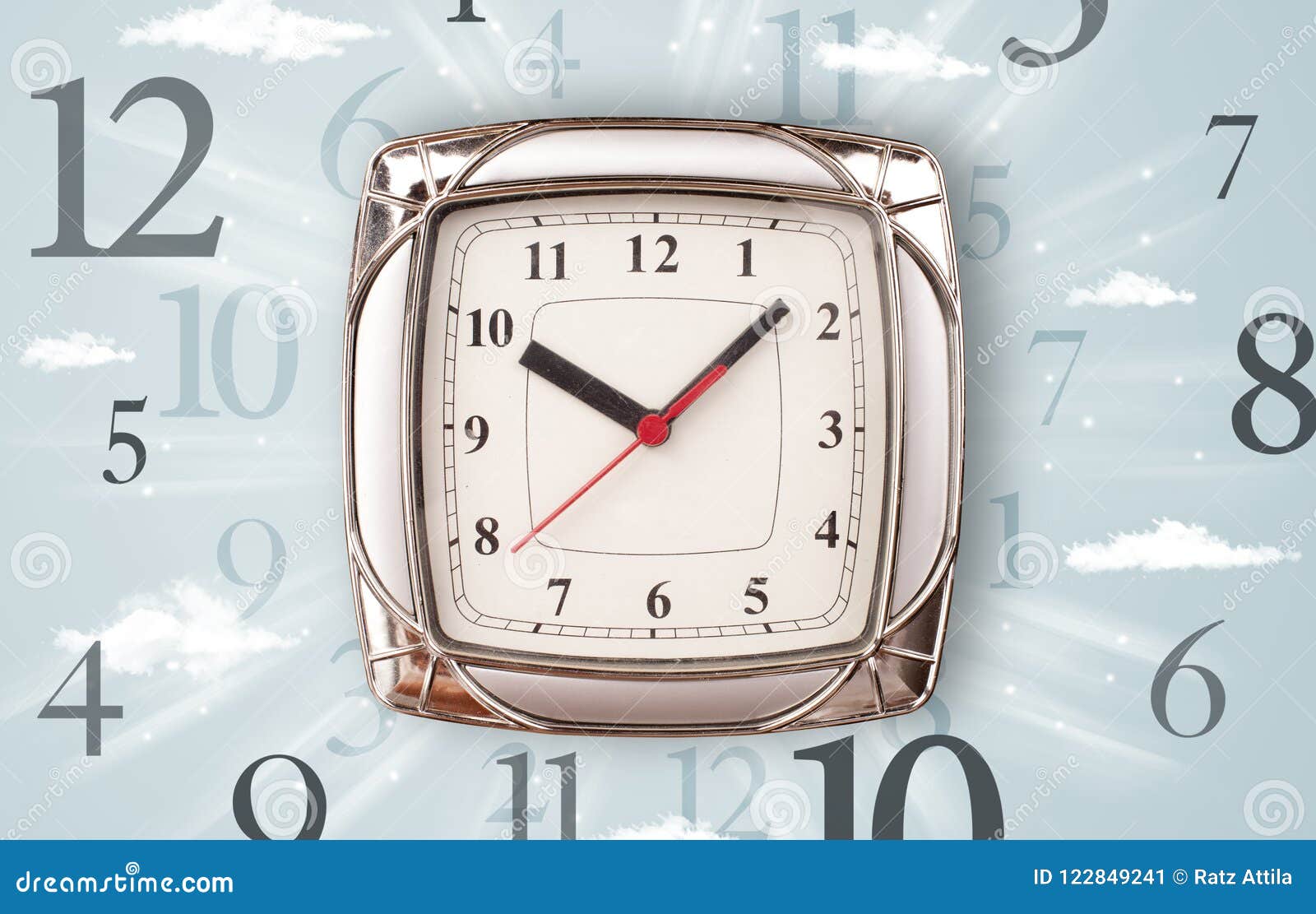 Modern Clock with Numbers on the Side Stock Image - Image of hour ...