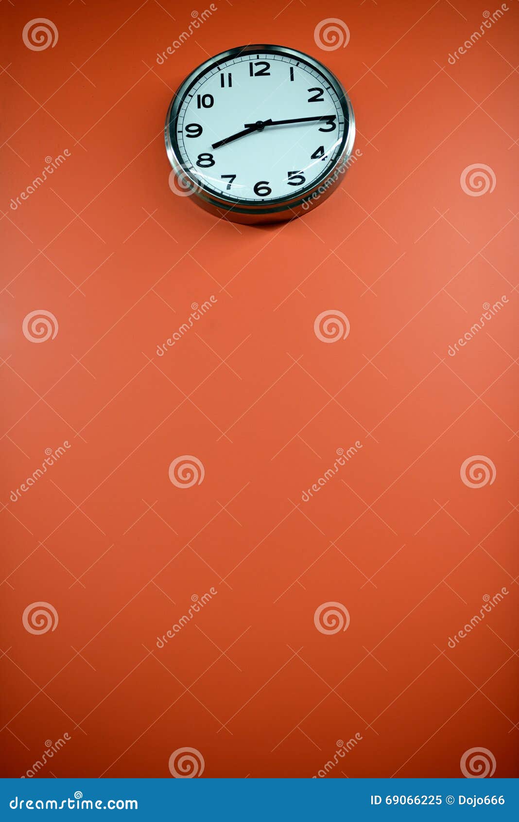 Modern Clock on an Orange Background Stock Image - Image of minute ...