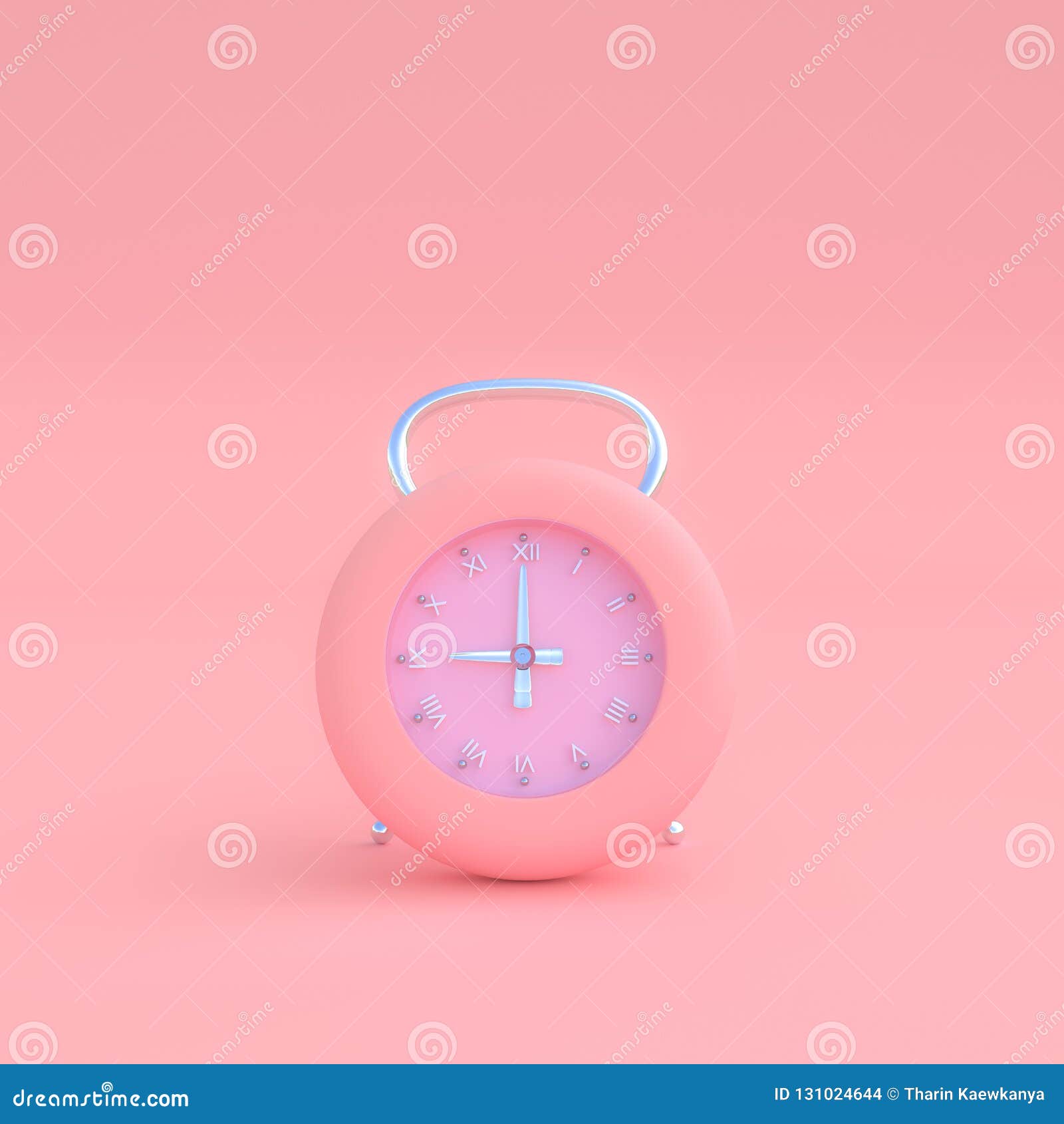 Modern Clock Pink Color on Pink Background Stock Illustration ...