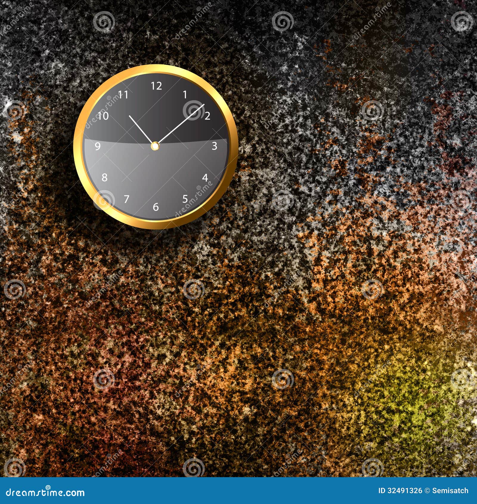 Modern Clock on the Textured Wall Stock Photo - Image of home, indoors ...