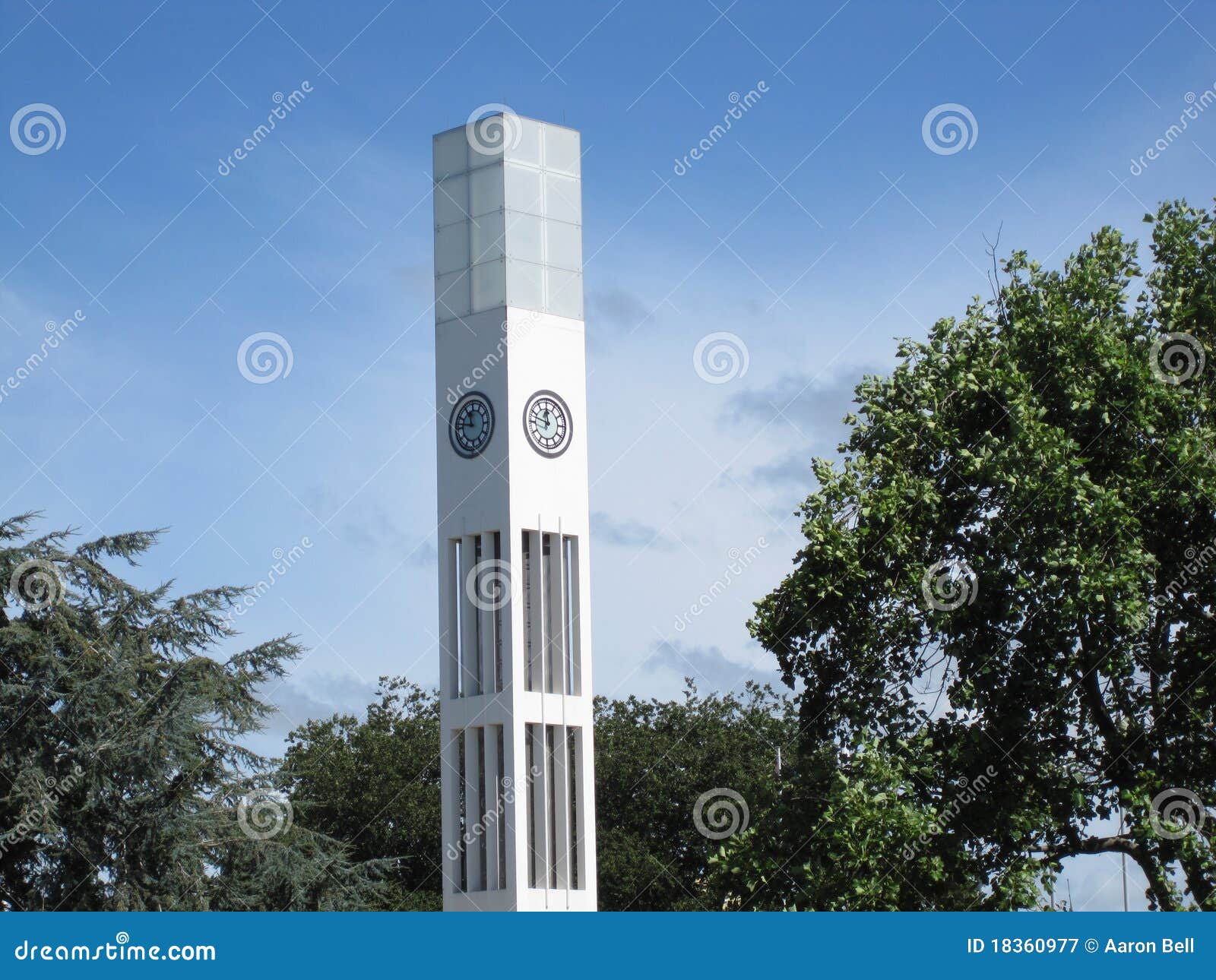 Modern Clock Tower stock image. Image of design, blue - 18360977