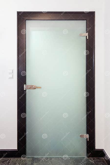 Modern closed glass door stock photo. Image of house - 21858496