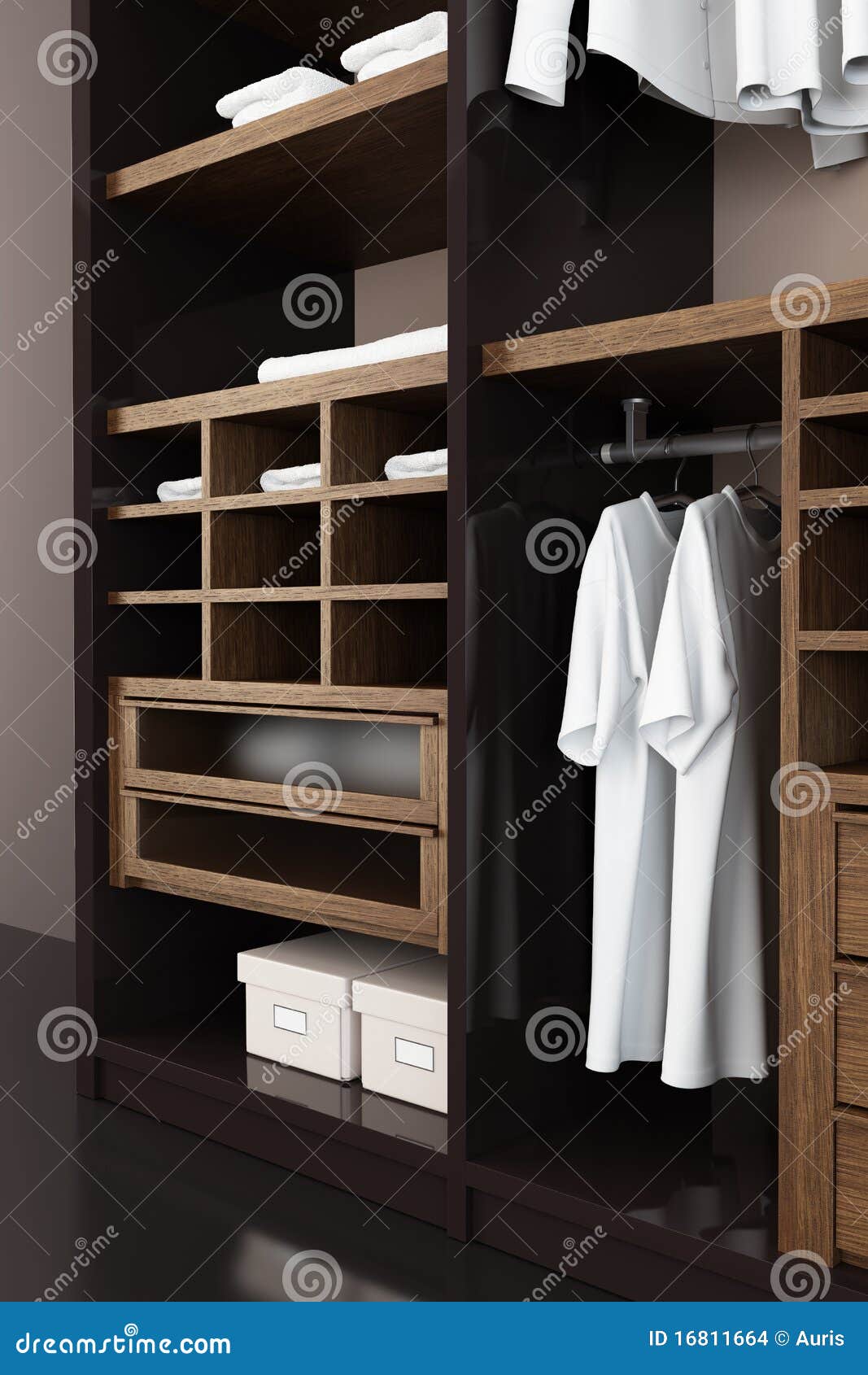 Modern closet 3d rendering stock illustration. Illustration of ...