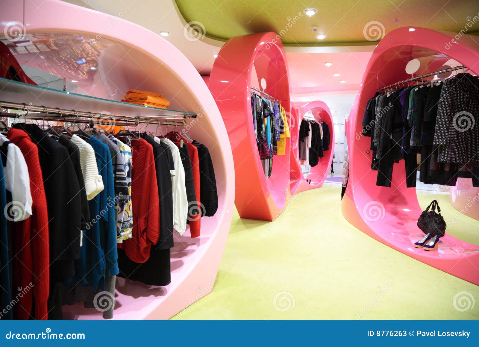 Modern clothes shop stock image. Image of interior, buying - 8776263