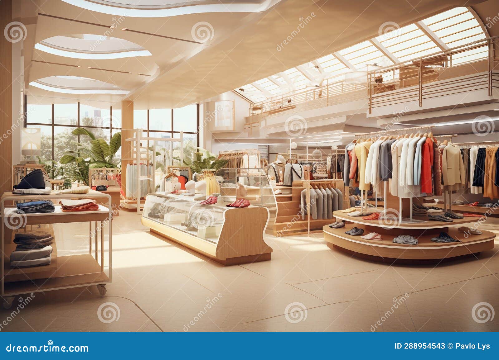 Modern Clothing Store. Interior of the Store Stock Illustration ...