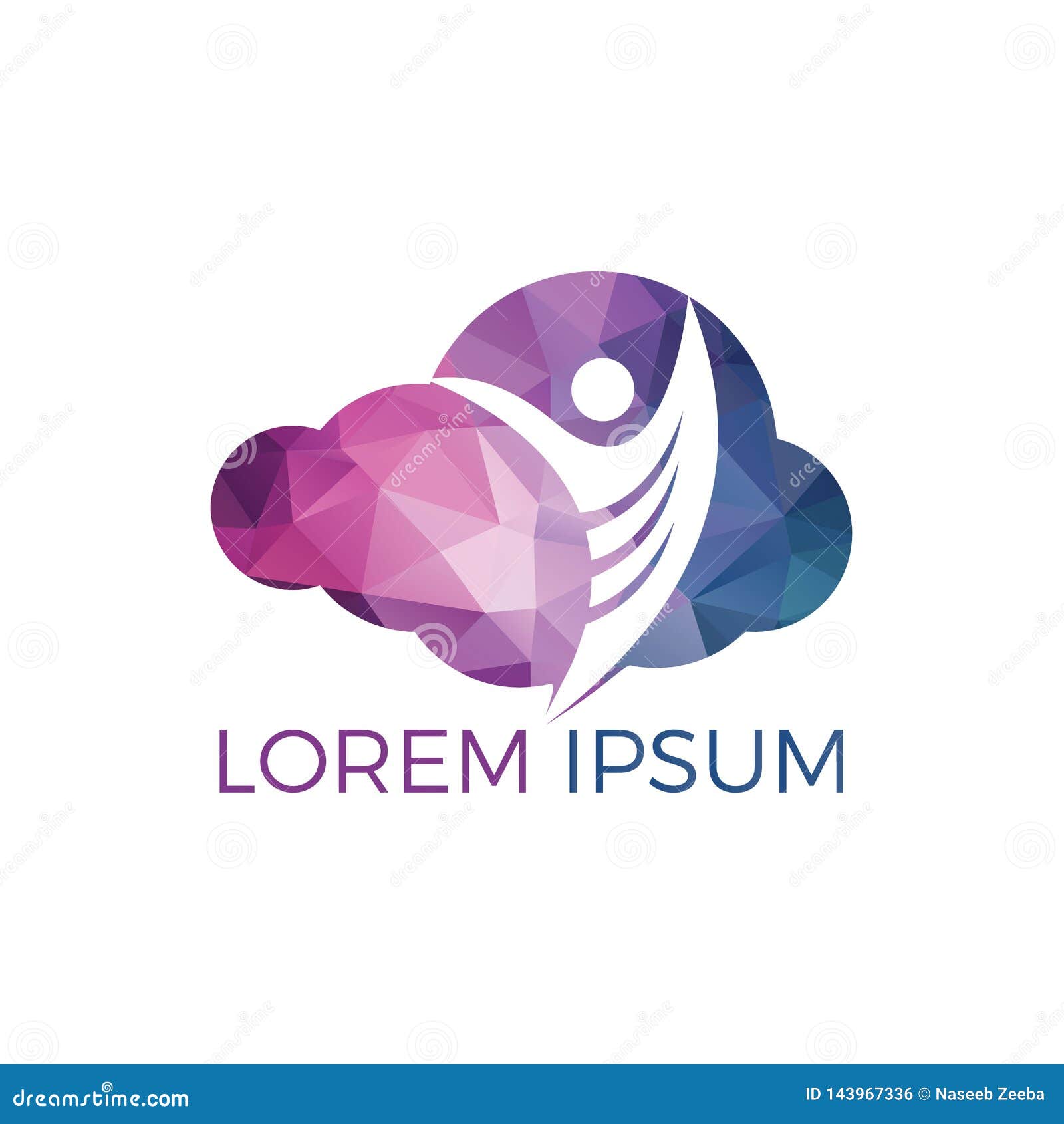 Human Cloud Vector Logo Design. Stock Vector - Illustration of digital ...
